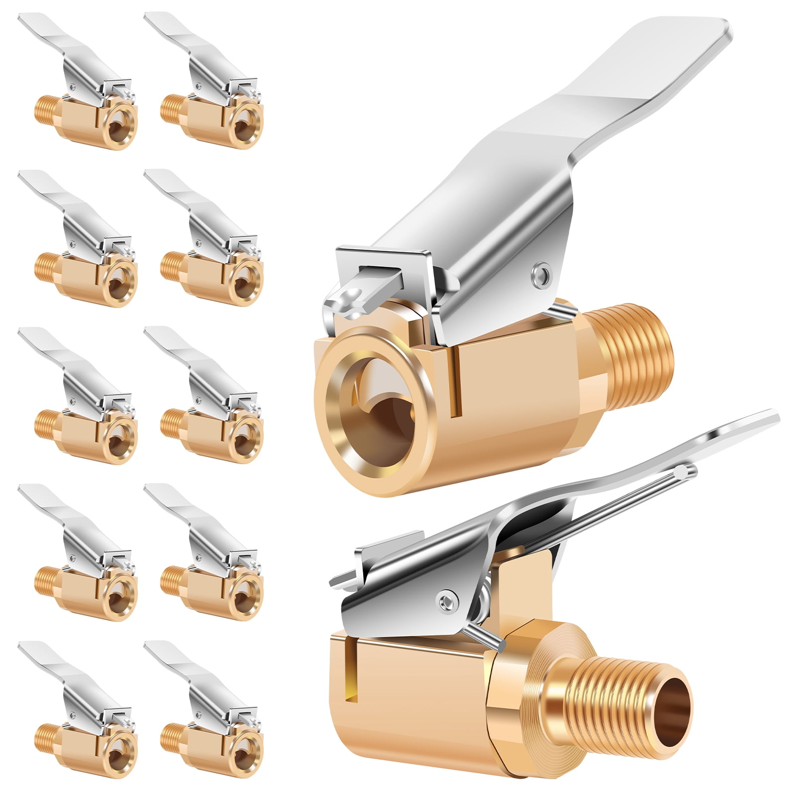 Ikoopy 12PCS Air Chuck Quick Connect Brass Tire Air Chuck with Clip ...