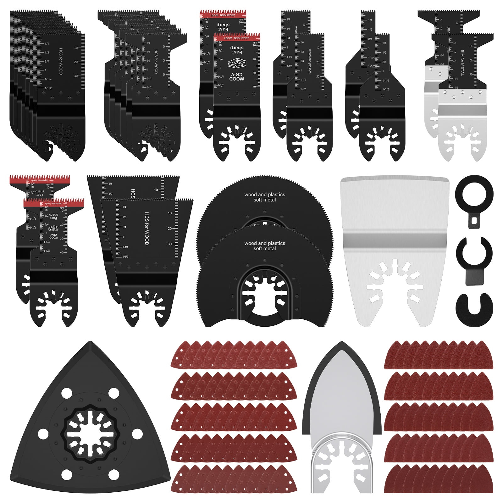 Ikoopy 131Pcs Oscillating Tool Blade Kit Universal Bimetal Oscillating ...