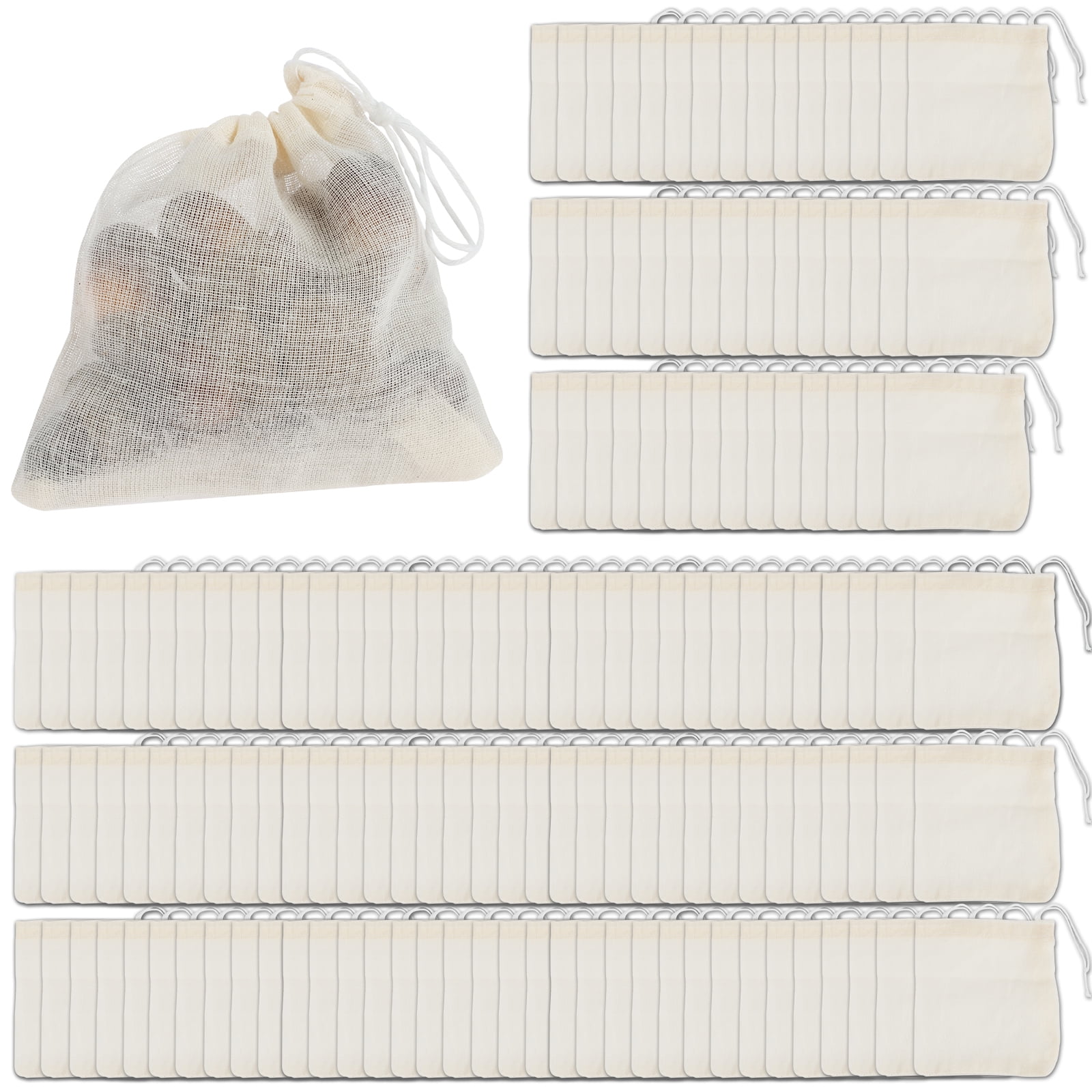 Ikoopy 150 Pack Spice Bags Safe Portable Muslin Drawstring Soup Bags ...