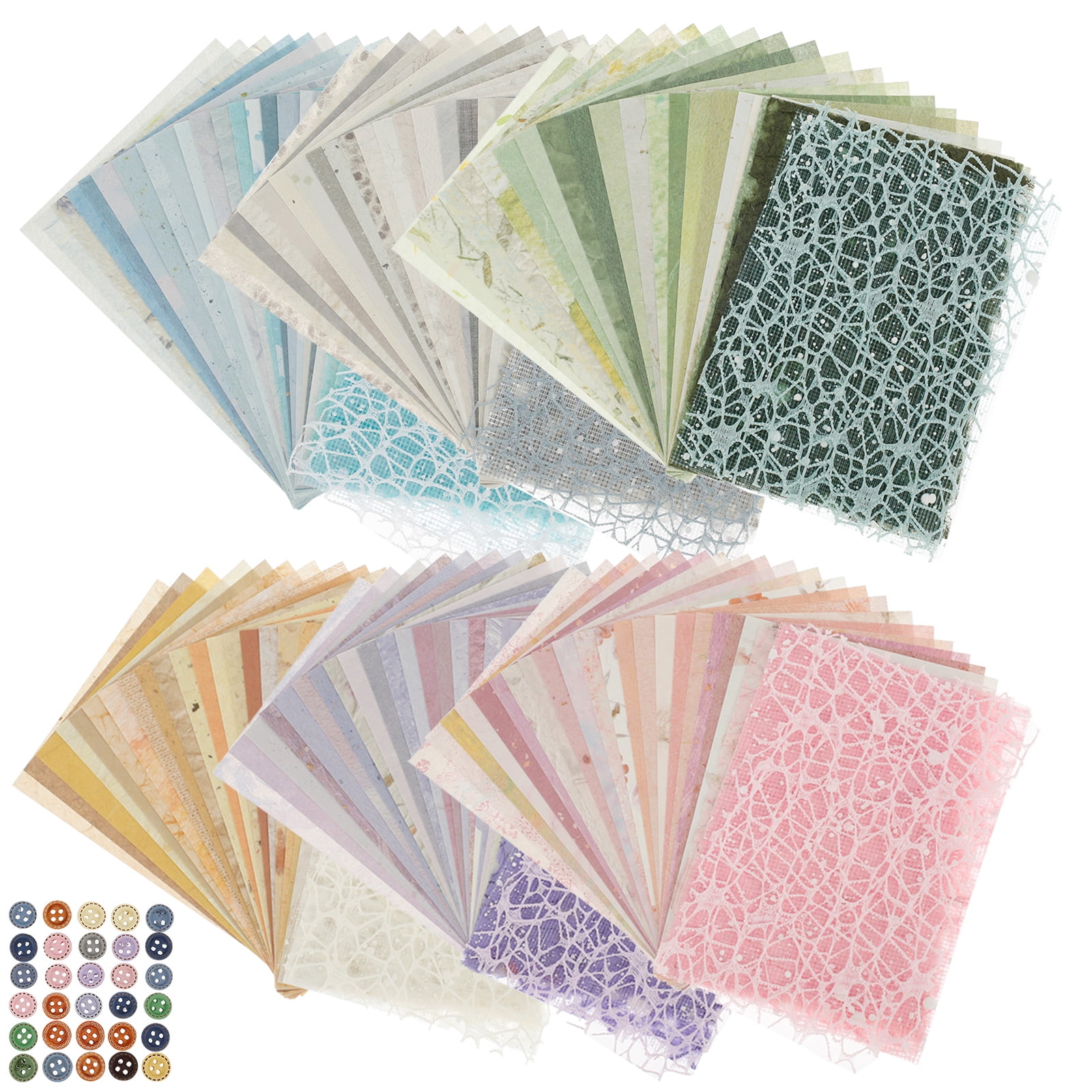 Ikoopy 156 Sheets Scrapbook Paper and Mesh Fabric Textured Scrapbook ...