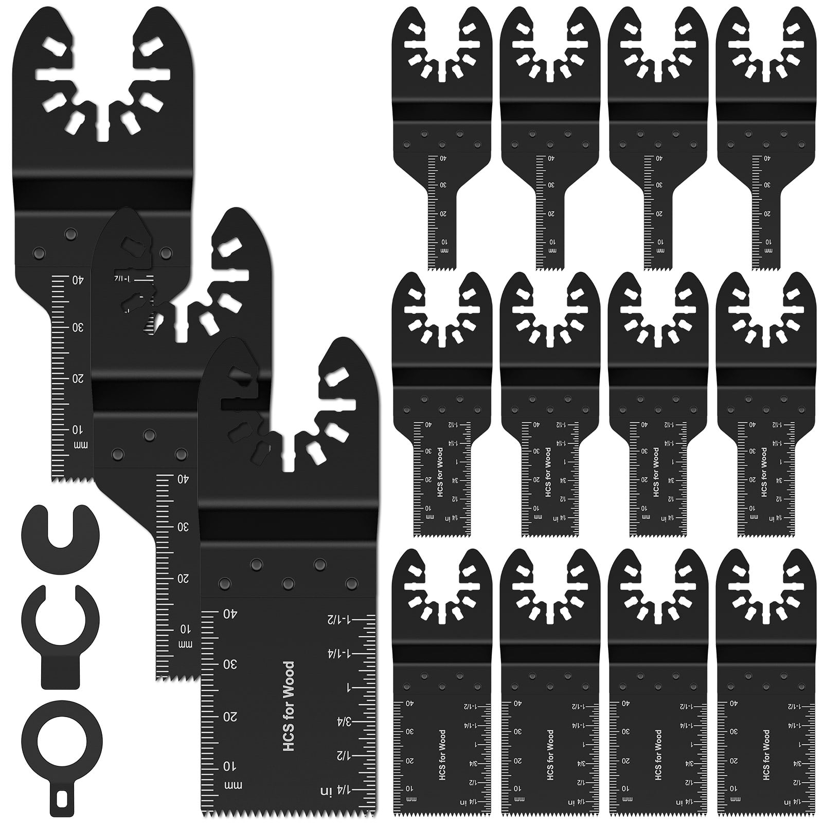 Ikoopy 15Pcs Oscillating Saw Blades Set High Carbon Steel Multitool ...