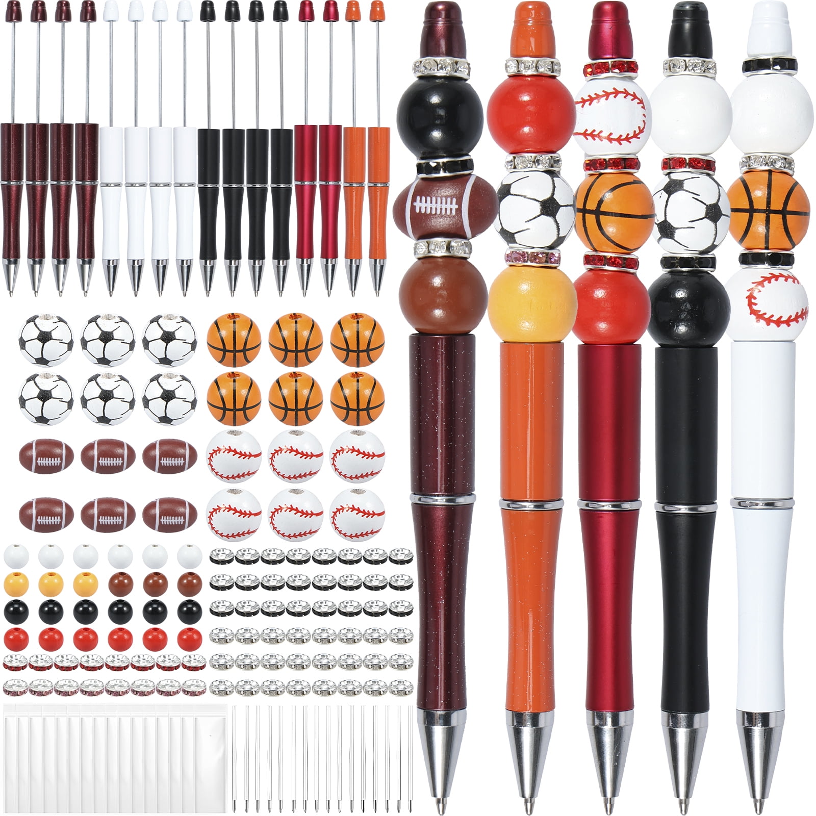 Ikoopy 16Pcs Sports Bead Pens Fun DIY Beading Pens Kit Complete ...