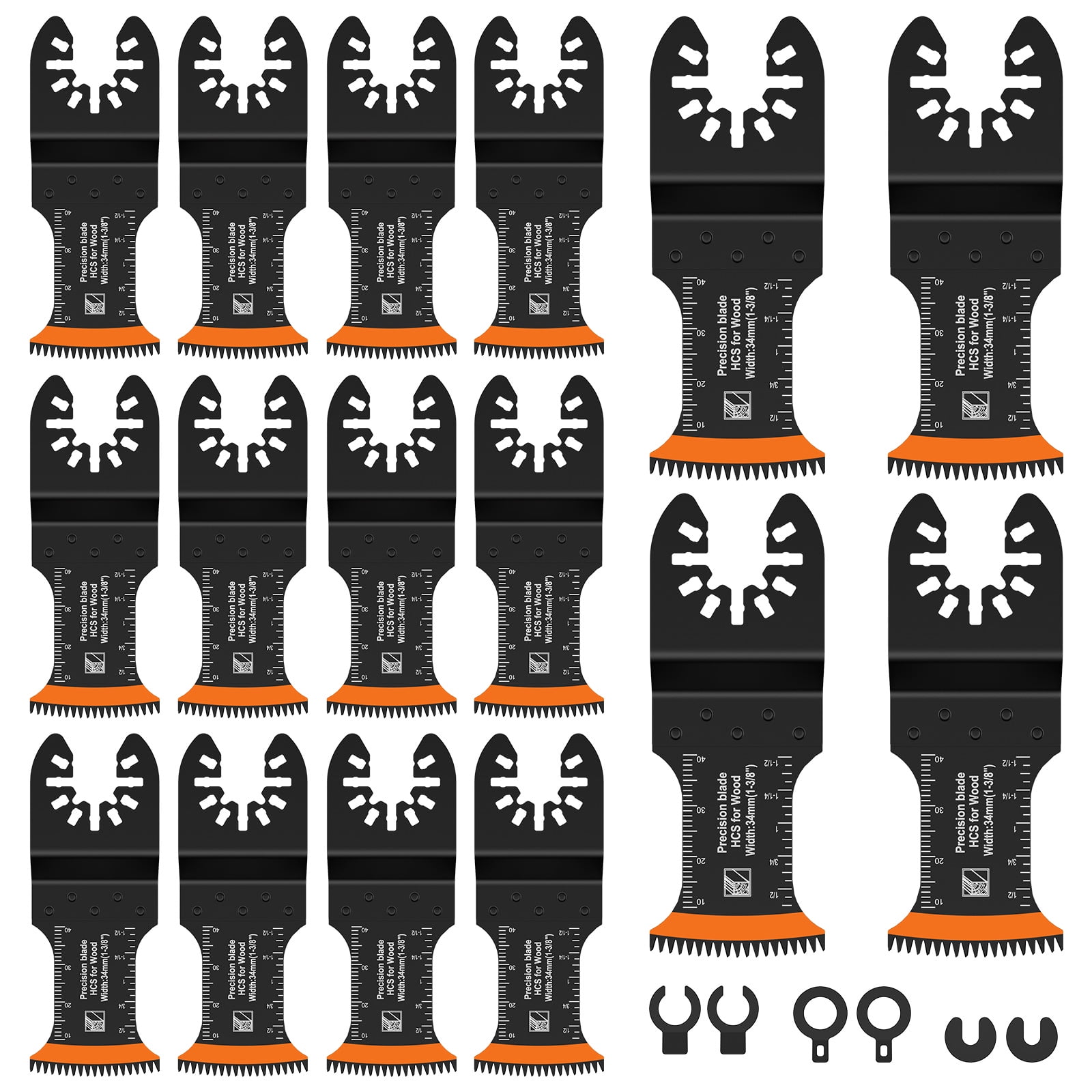 Ikoopy 16Pcs Tooth Oscillating Saw Blade High Carbon Steel Arc Edge ...