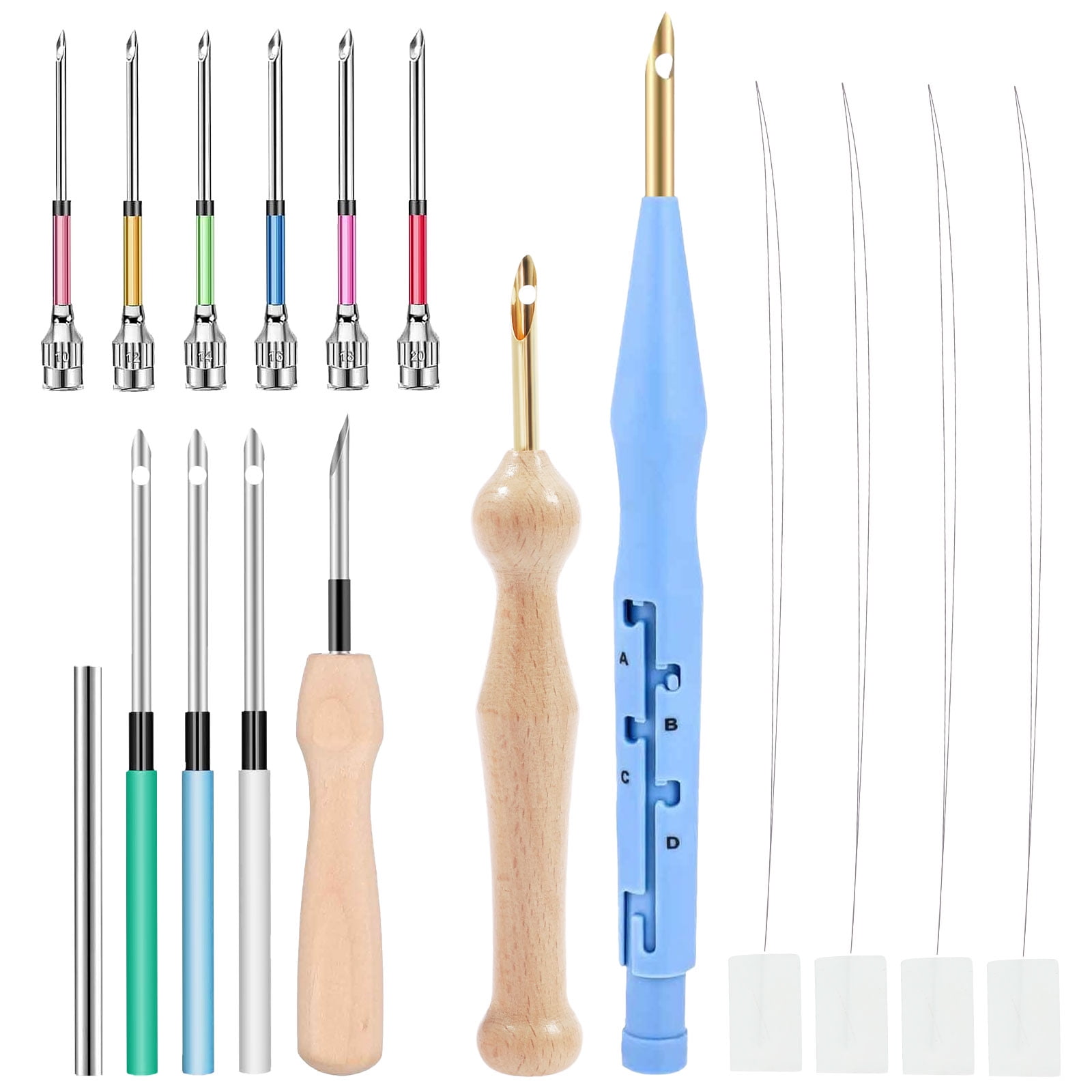 Ikoopy 17 Pcs Punch Needle Kit Adjustable Punch Needle Tool Punch Needle Set Punch Needle ...