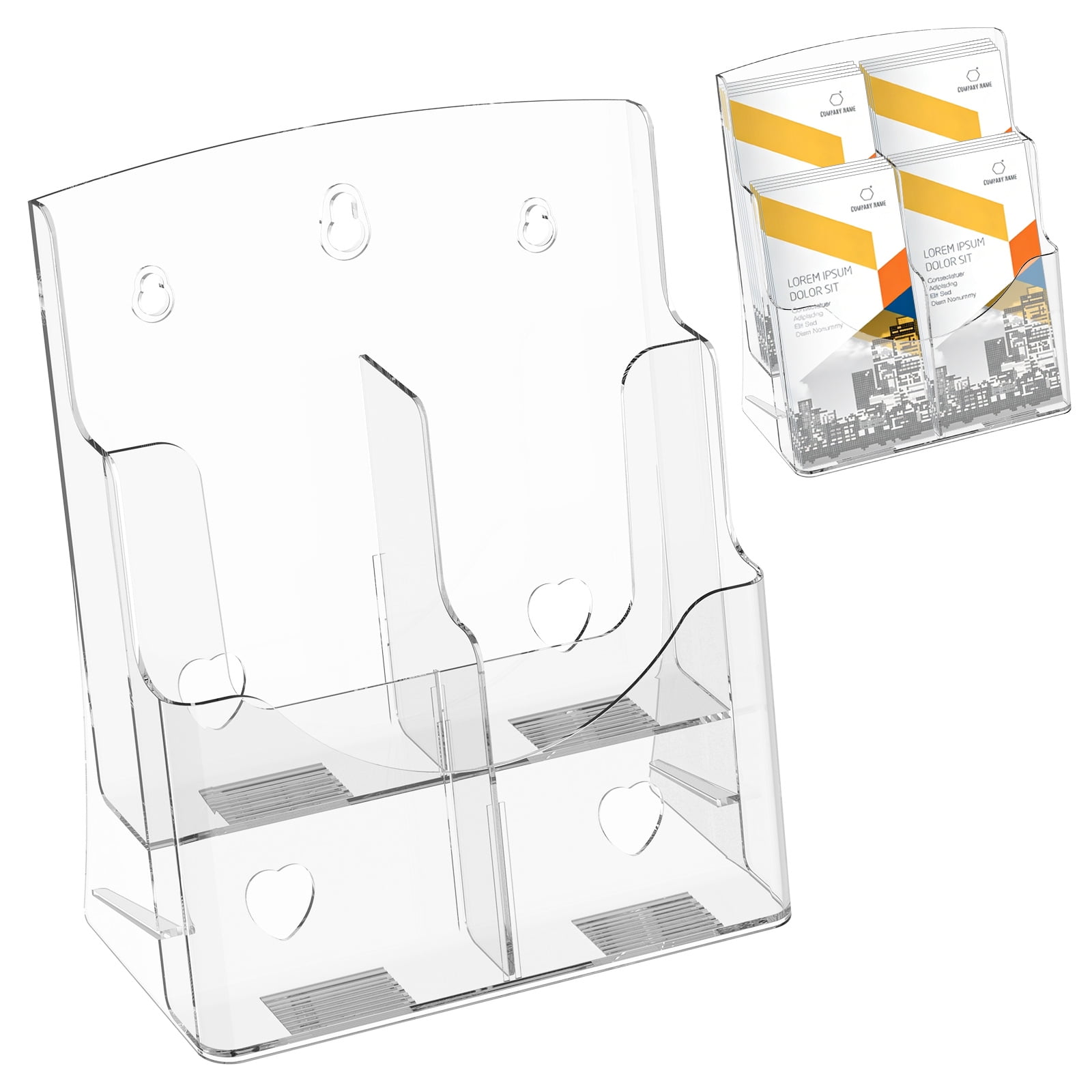 Ikoopy 2 Pack Acrylic Brochure Holder Fit 8.5 X 11 inch 2 Tier Brochure ...