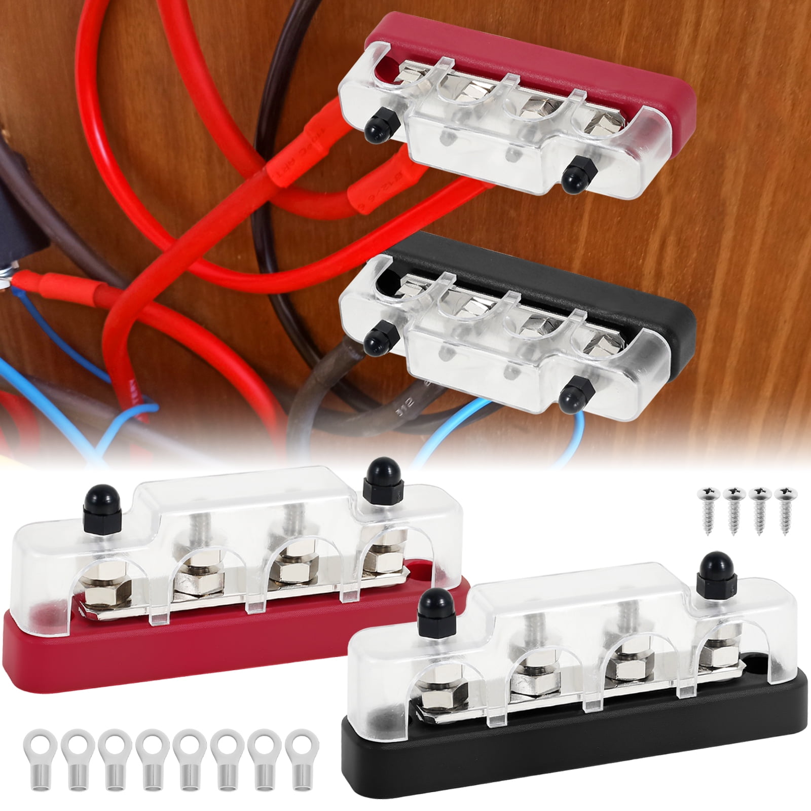 Ikoopy 2 Pcs Bus Bar with Cover Practical Power Distribution Block ...