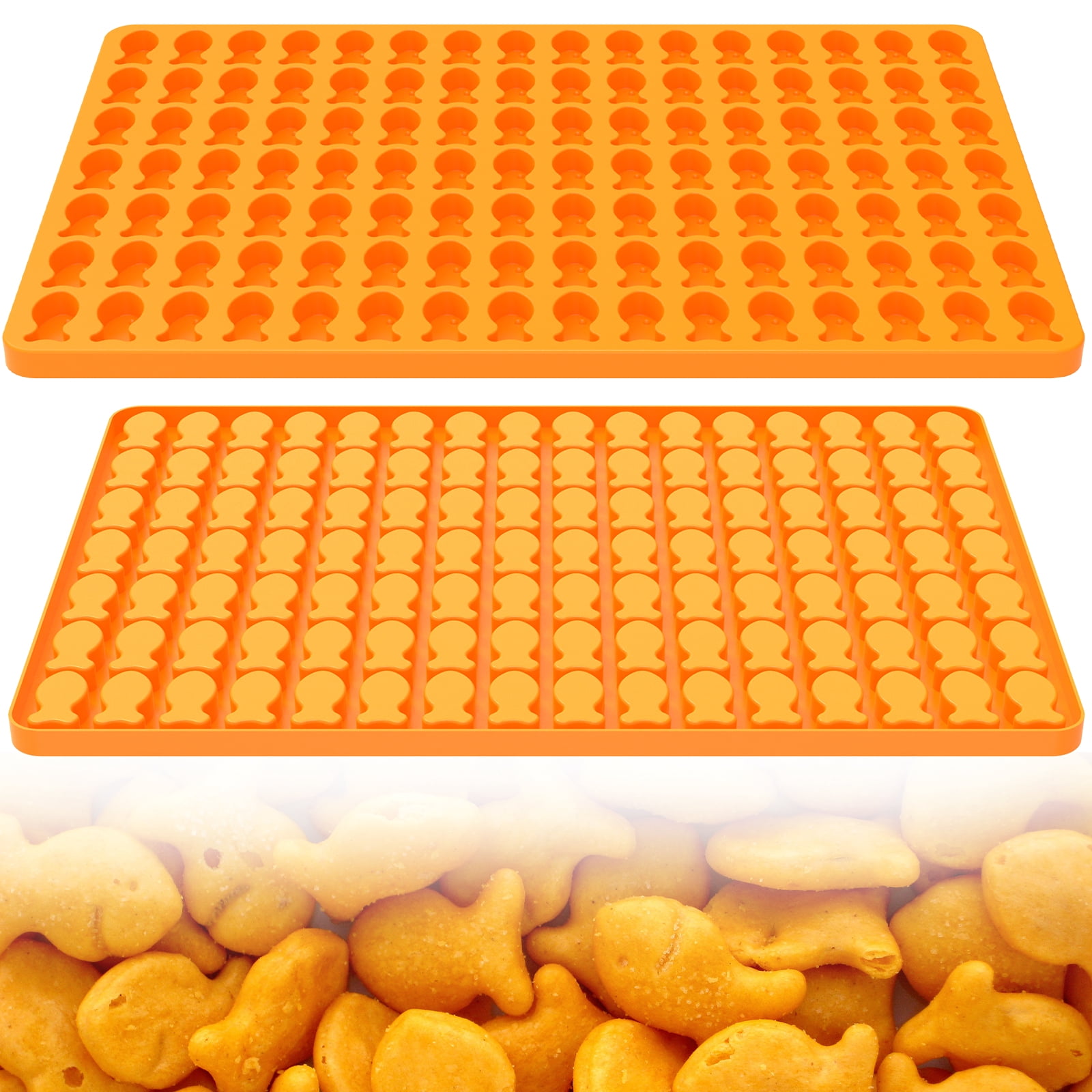 Ikoopy 2 Pcs Fish Silicone Molds 112 Cavity Mini Fish Shaped Dog Treats ...