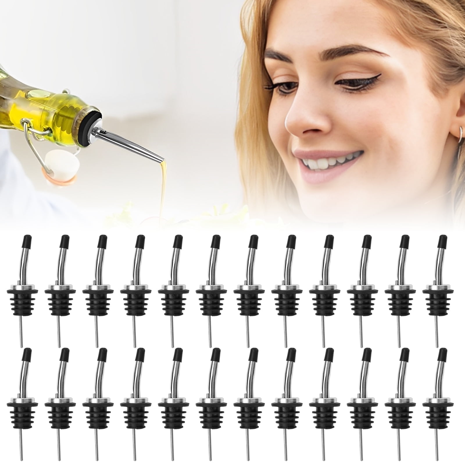 Ikoopy 24Pcs Liquor Bottle Pourer Stainless Steel Wine Bottle Pourer ...