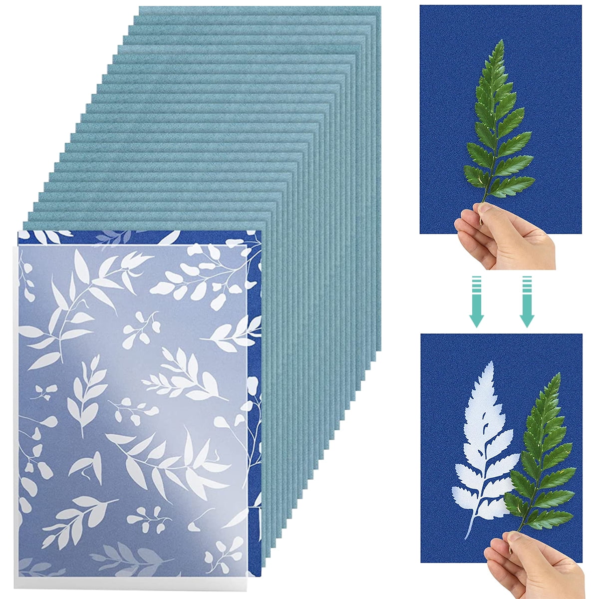 Ikoopy 24pcs Sun Print Paper Kit with Acrylic Panel 5.8x8.3" A5 Sun ...