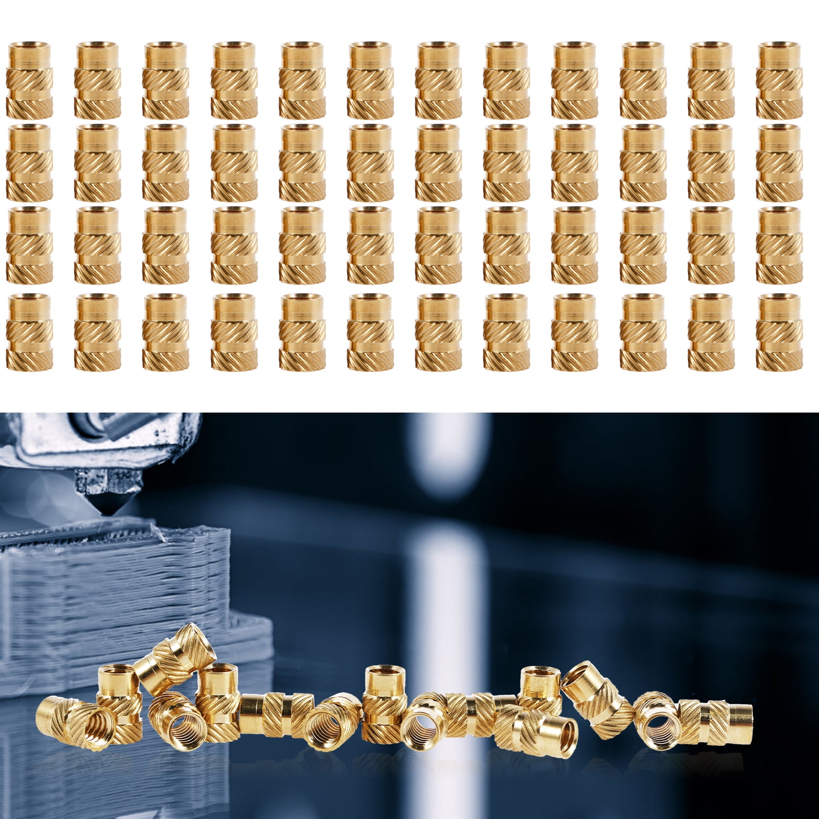 Ikoopy 250Pcs Threaded Inserts Assortment Kit Brass Thread Knurled Nuts ...