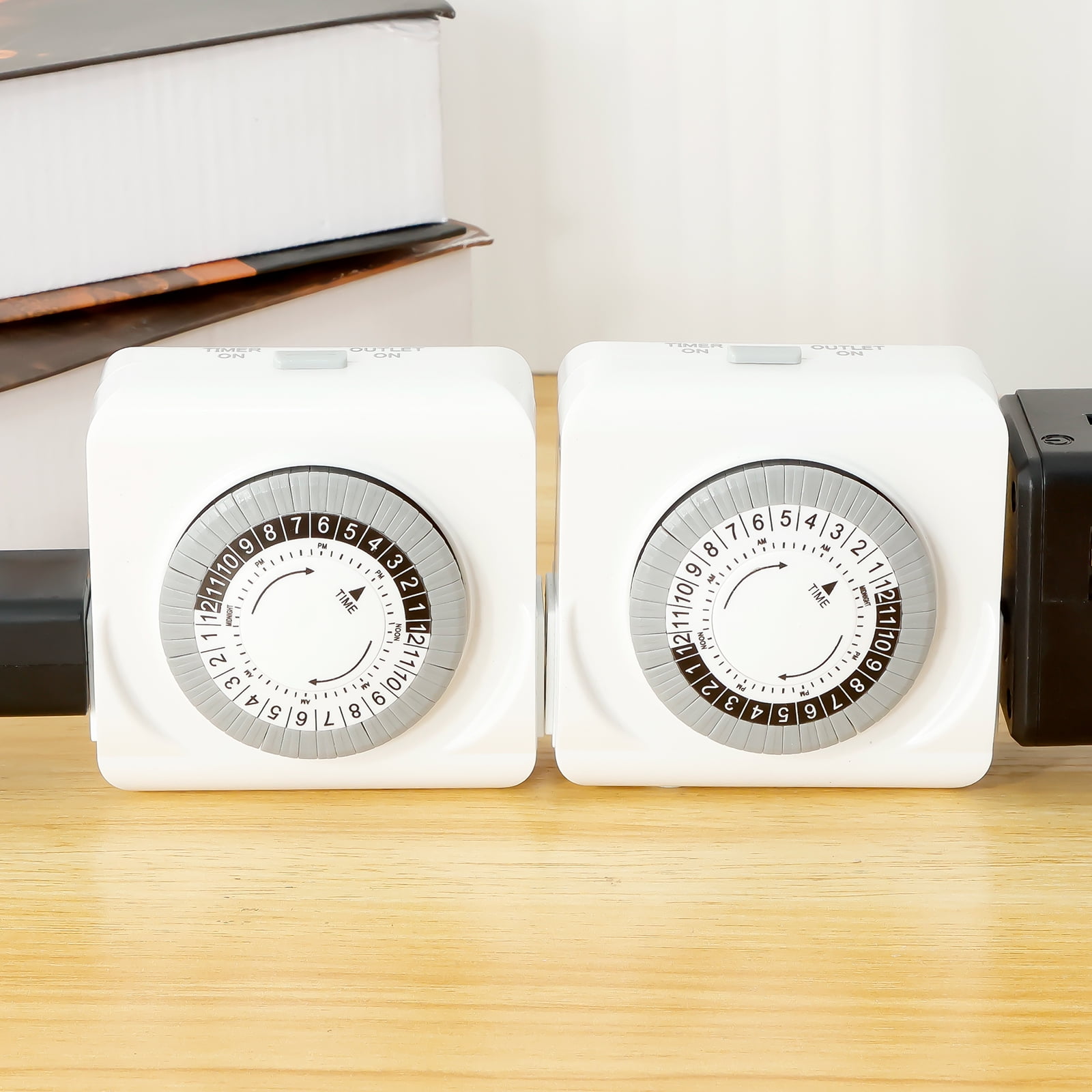 Ikoopy 2Pcs 3 Prong Timer Outlet Plug US Indoor Mechanical Outlet Timer ...