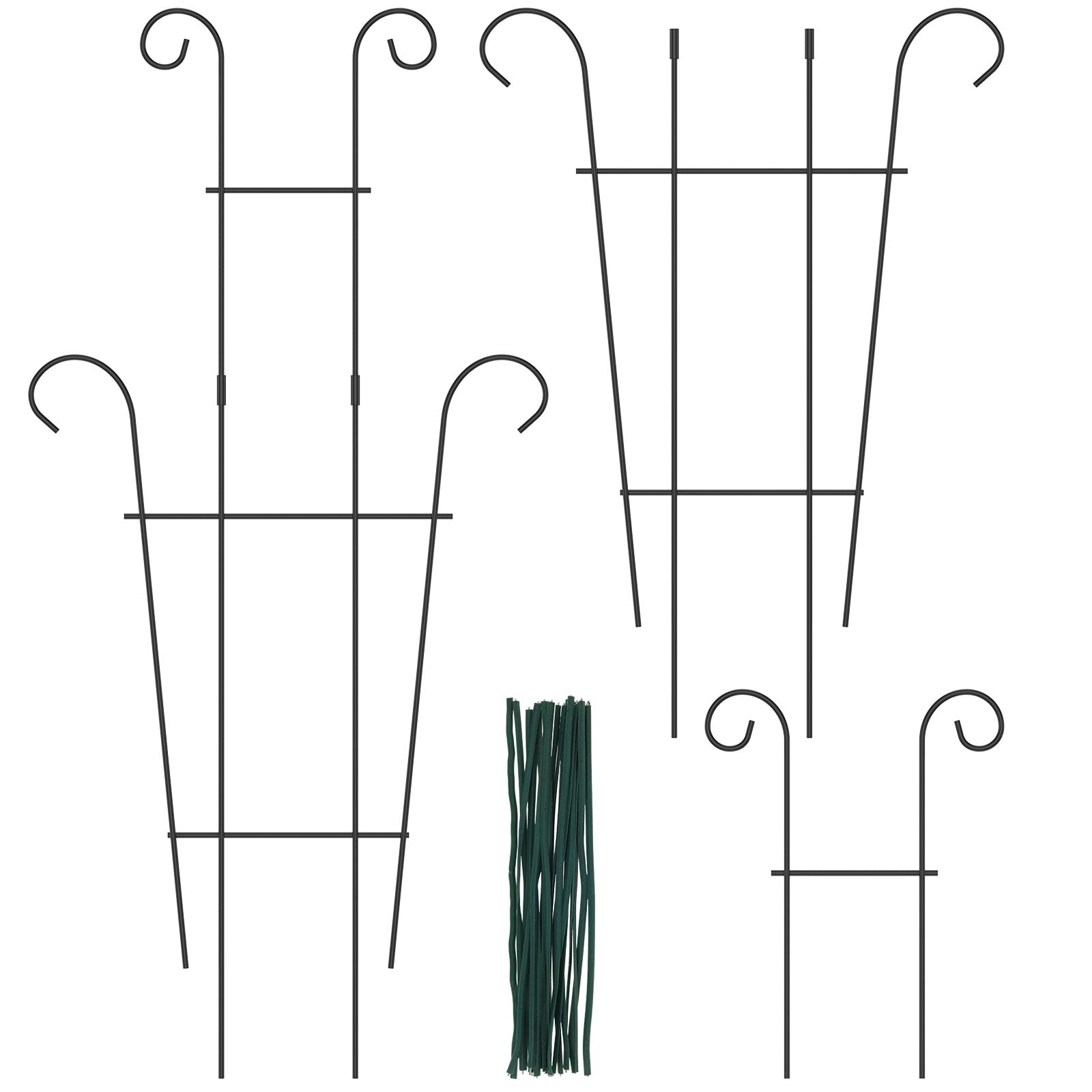 Ikoopy 2Pcs Iron Potted Planting Trellis for Monstera Pothos Ivy Anti ...