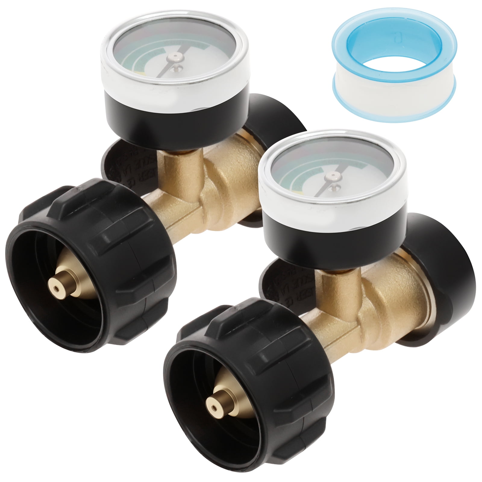 Ikoopy 2Pcs Propane Tank Gauge Level Indicator Brass Propane Pressure ...