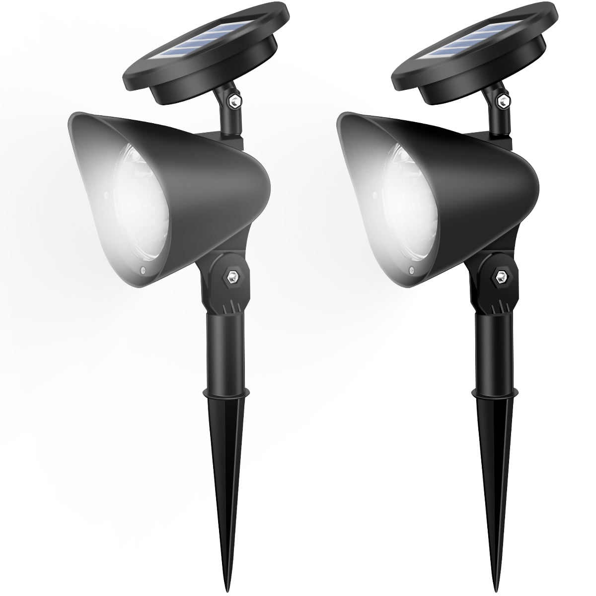 Ikoopy 2Pcs Solar Spot Light Solar Powered Spotlight White/ Warm Light ...