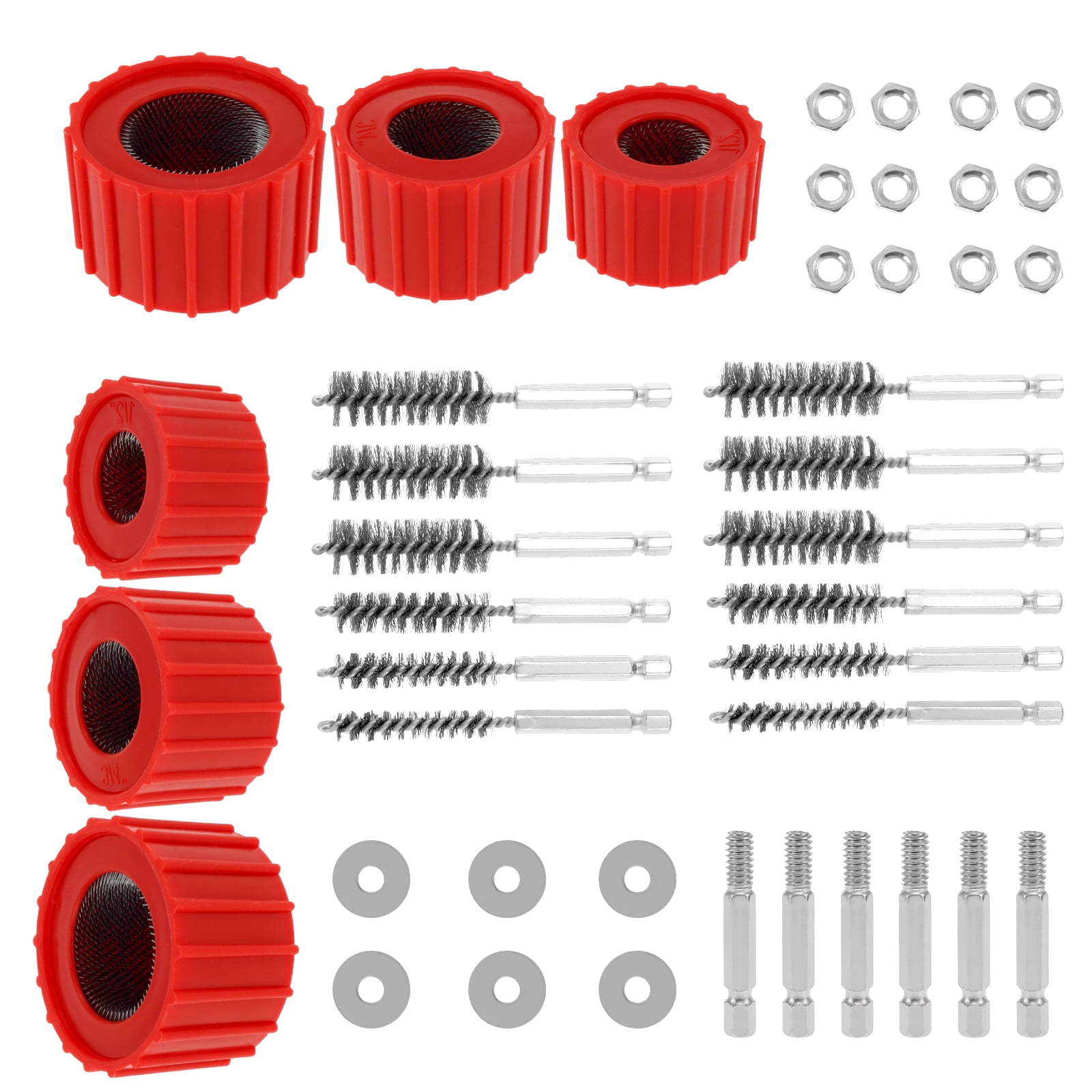 Ikoopy 2Sets 18Pcs Copper Pipe Cleaner Set for Power Drill Efficient ...