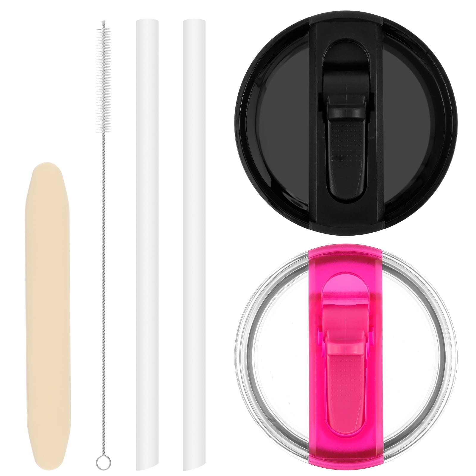 Ikoopy 2Sets Tumbler Flip Straw Lid 40 oz Tumbler Cover Replacement ...