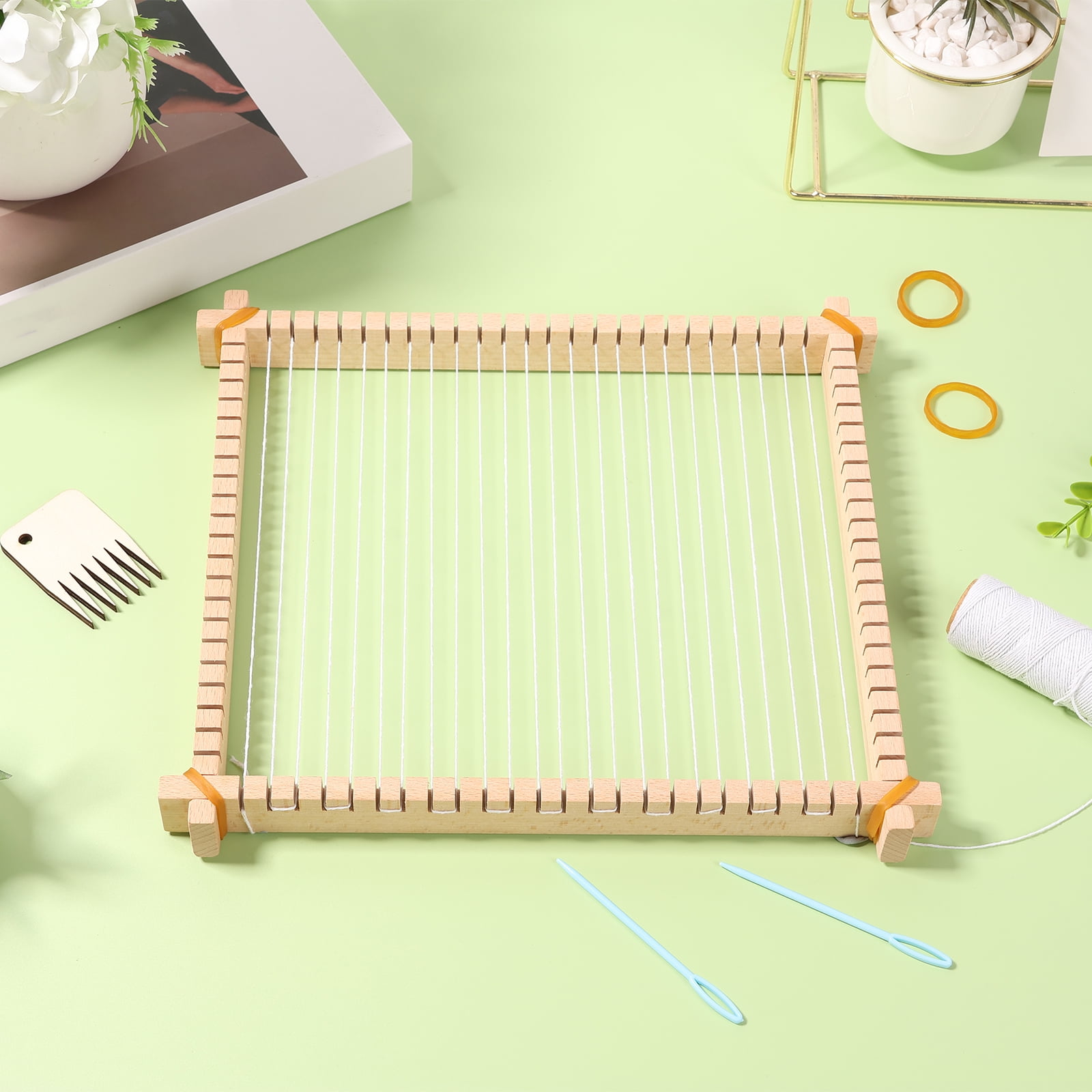 Ikoopy 2Sets Wood Weaving Frame Set for Knitting Crocheting Detachable ...