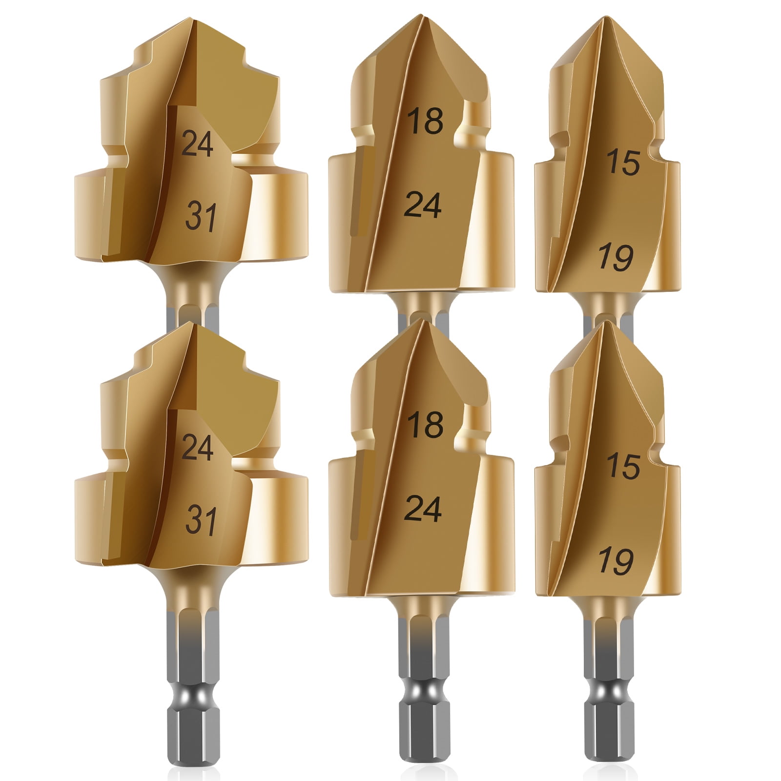 Ikoopy 3/6Pcs PPR Lifting Stepped Drill Bit Set Alloy Pipe Reaming ...