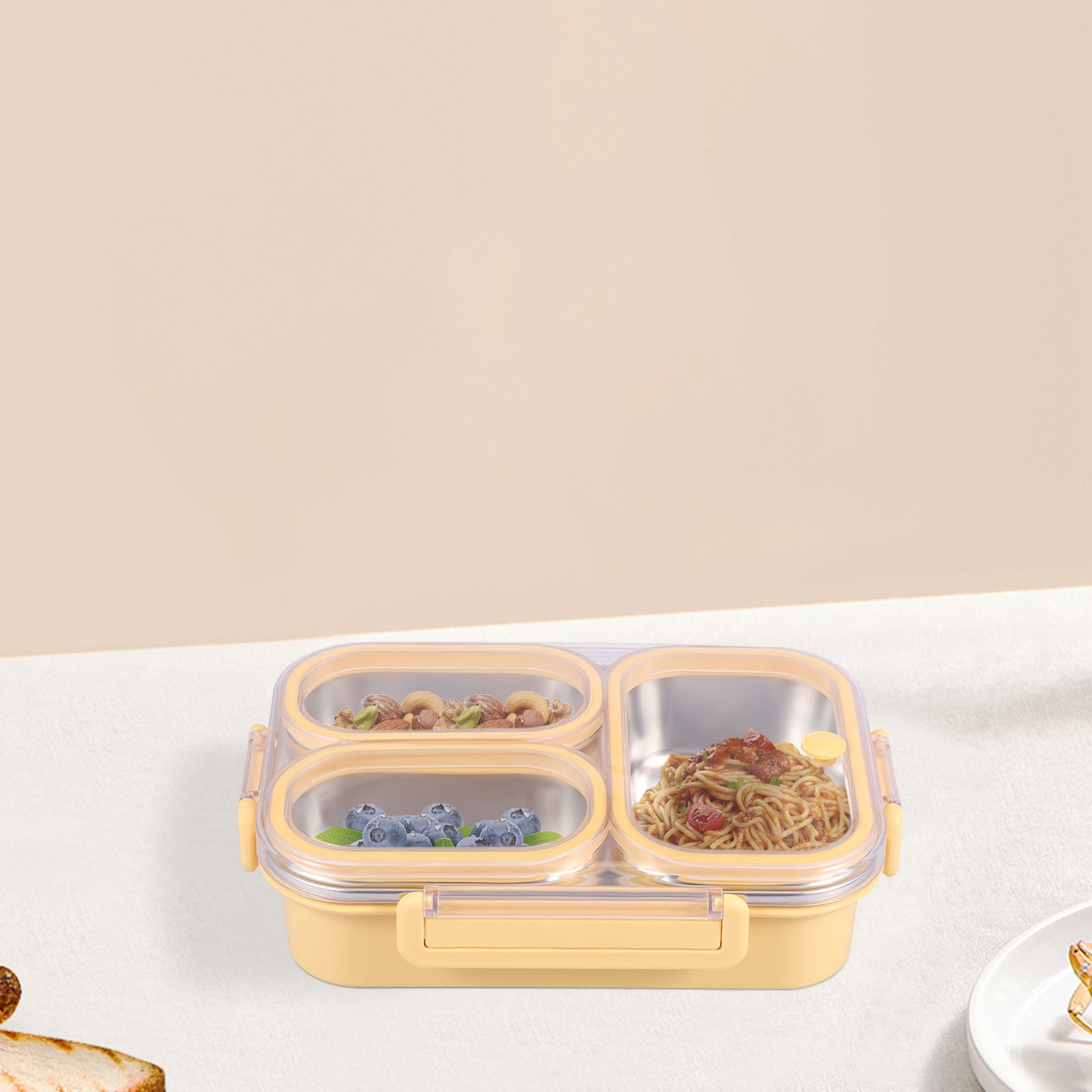 Ikoopy 304 Stainless Steel Food Box with 3 Compartments Reusable ...