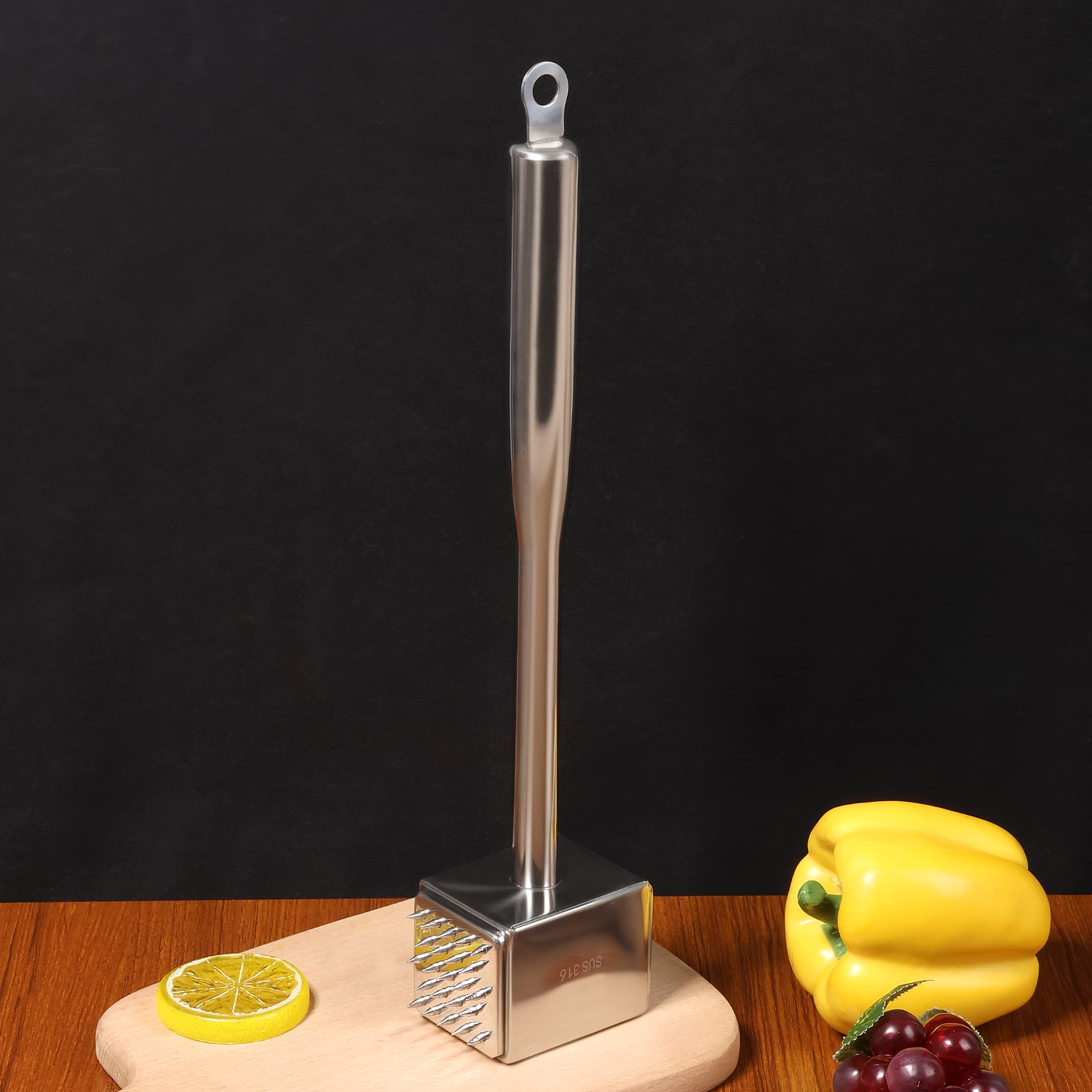 Ikoopy 316 Stainless Steel Meat Tenderizer Mallet Ergonomic Dual Sided ...
