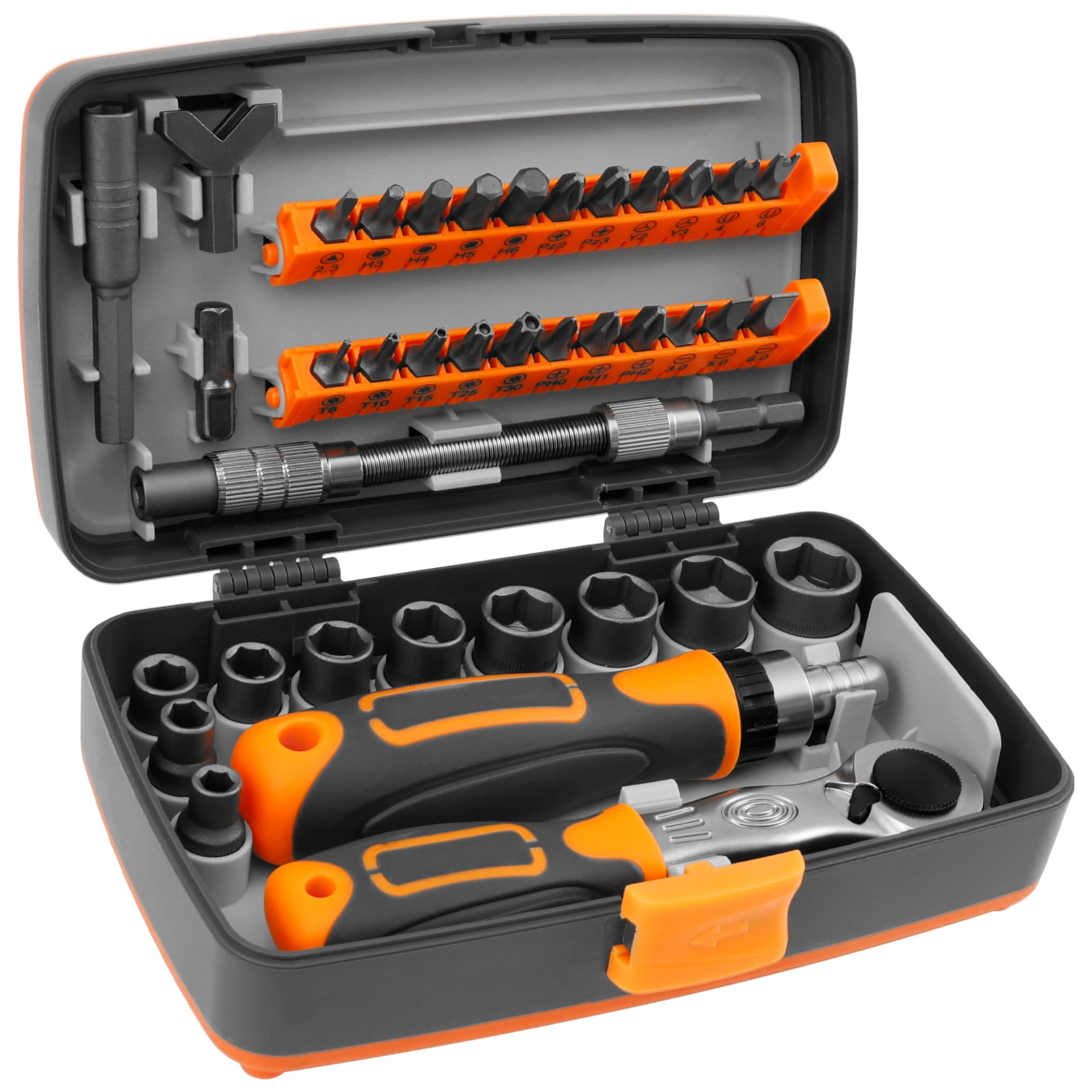 Ikoopy 38 in 1 Ratcheting Screwdriver Set with Storage Case Magnetic ...