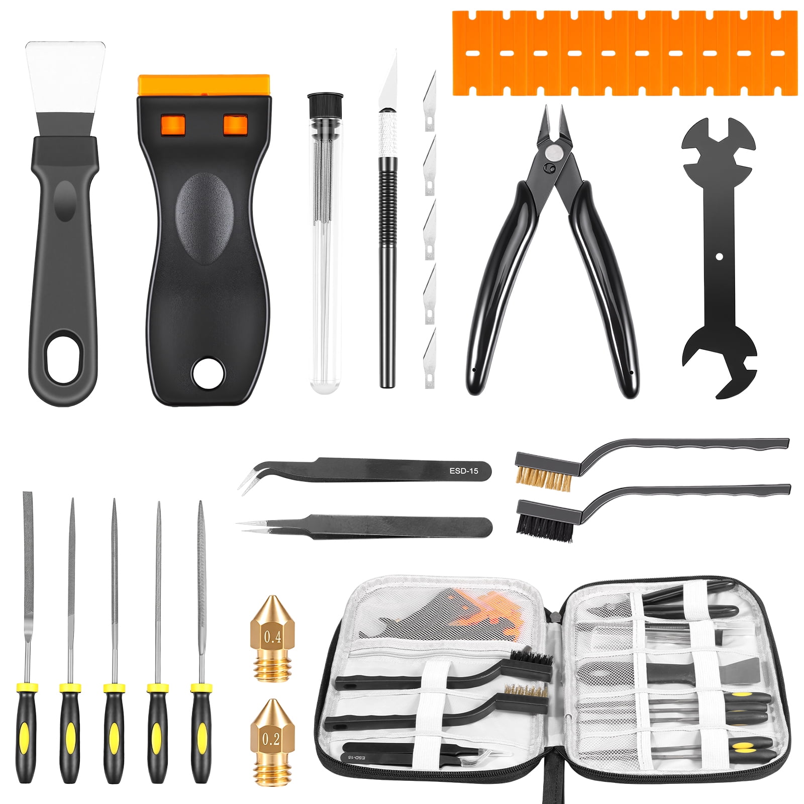 Ikoopy 3D Printer Tool Kit Multipurpose 3D Printer Nozzle Cleaning Set ...