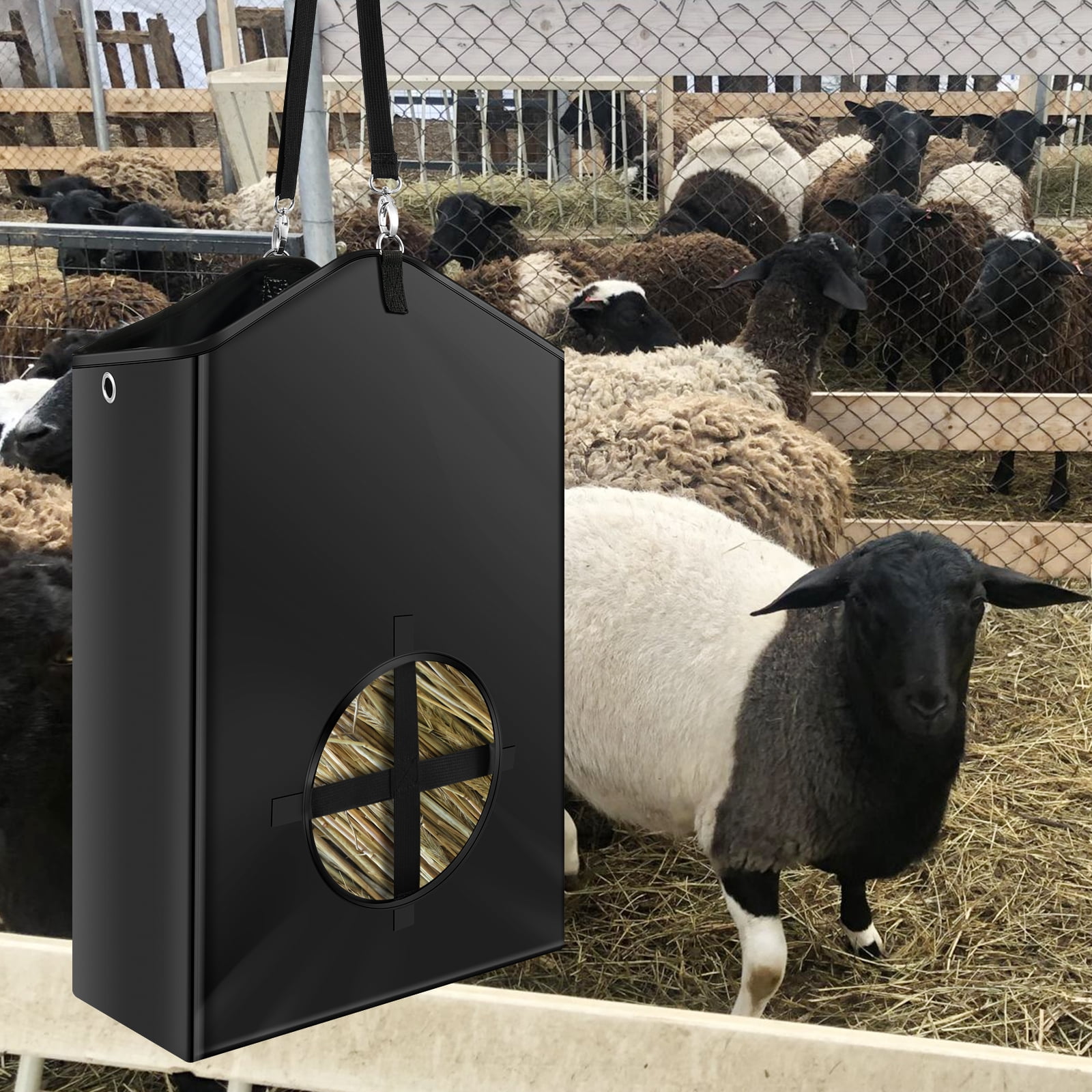 Ikoopy 3Pcs Goat Hay Feeder Oxford Cloth Donkey Hay Bag Large Opening ...