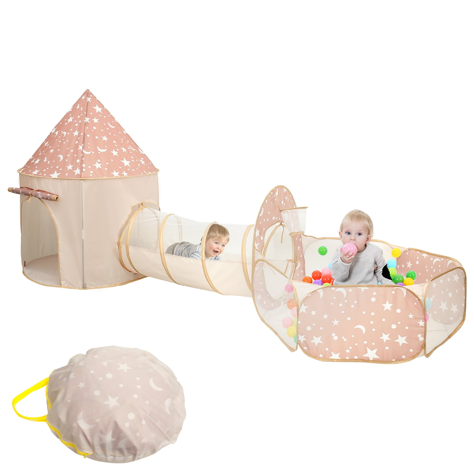 Ikoopy 3pcs Collapsible Kids Play Tent with Tunnel for Baby Toddlers ...