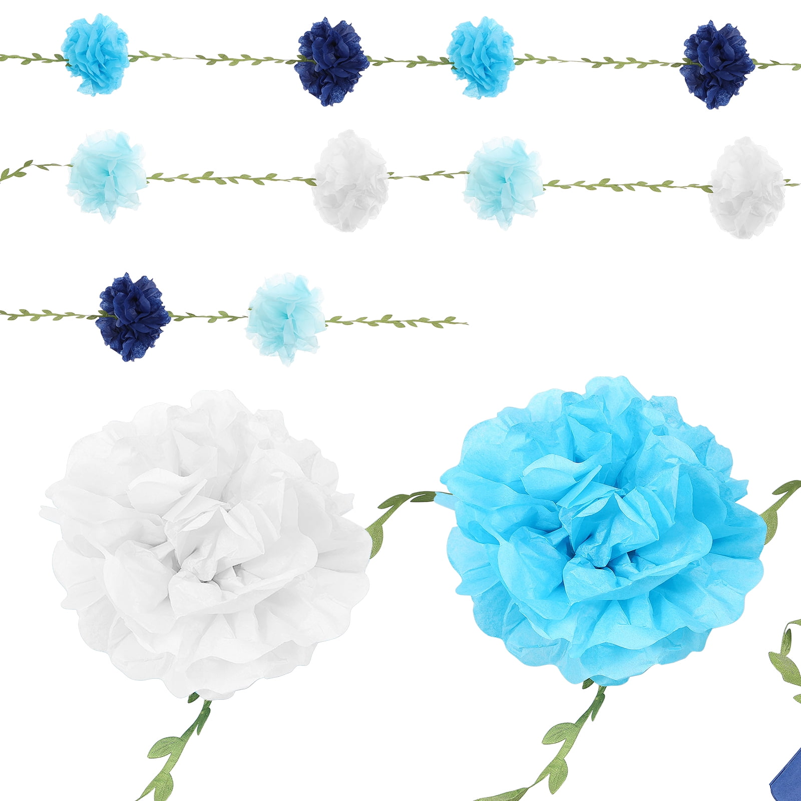 Ikoopy 4 Pack Paper Flower Garland Lightweight Bright Color Simulation ...