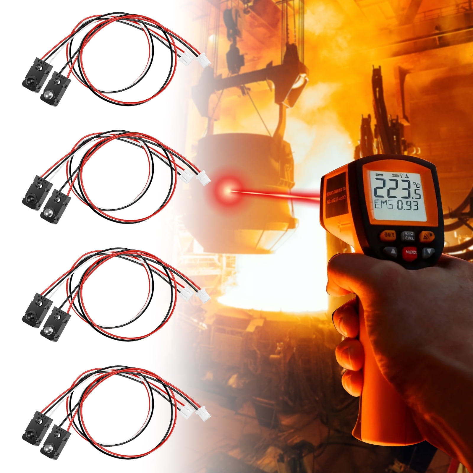 Ikoopy 4 Pairs Plastic Split Break Beam Sensor Anti Interference High ...