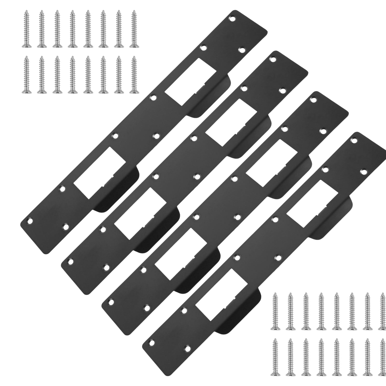 Ikoopy 4 Pcs Door Strike Plate Stainless Steel Double Hole Security ...