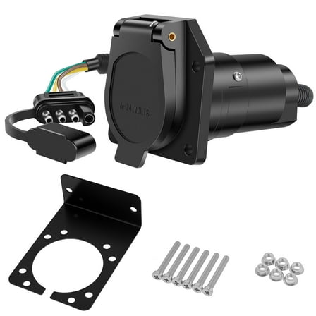 Nilight Trailer Wiring Adapter, 4 Way Flat to 7 Way Round Blade ...
