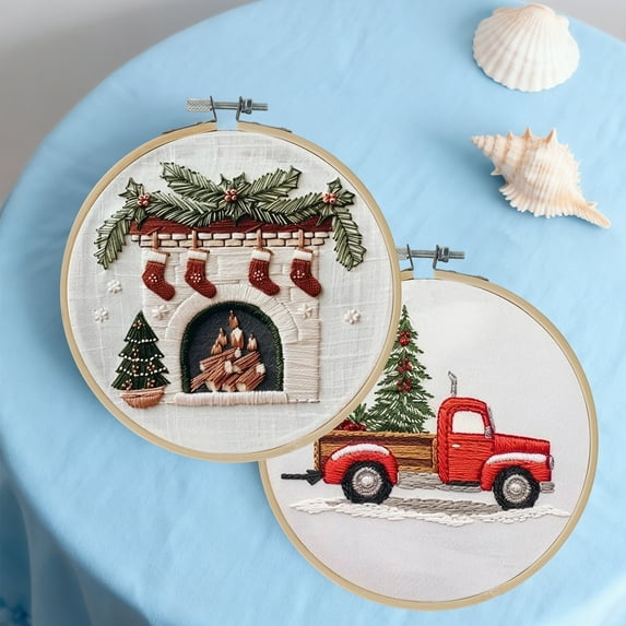 Ikoopy 4 Sets Christmas Embroidery Kit for Adult Beginner with Stitch ...