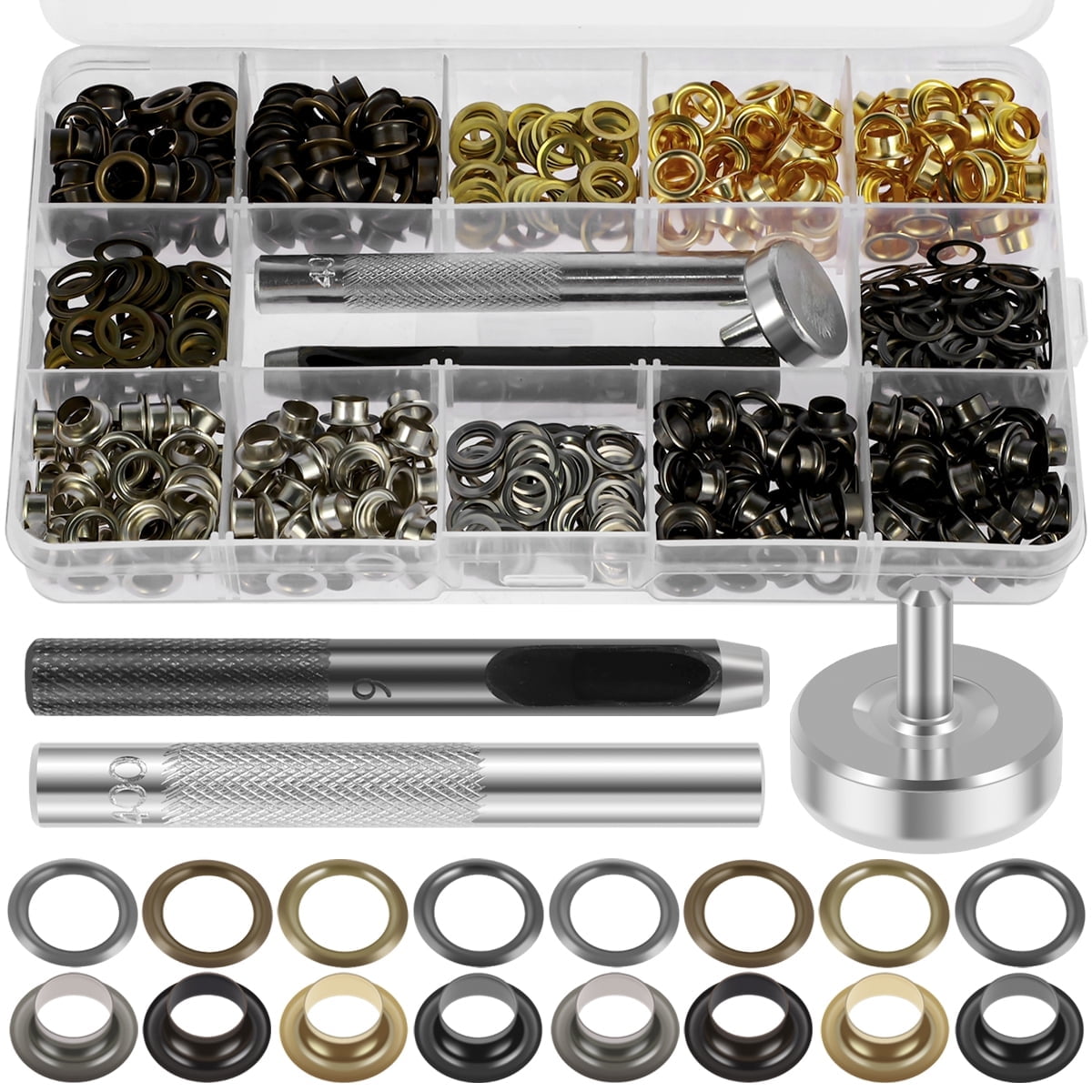 Ikoopy 400 Set Grommet Kit 3/16inch Eyelets Punch Kit with Hole Punch ...