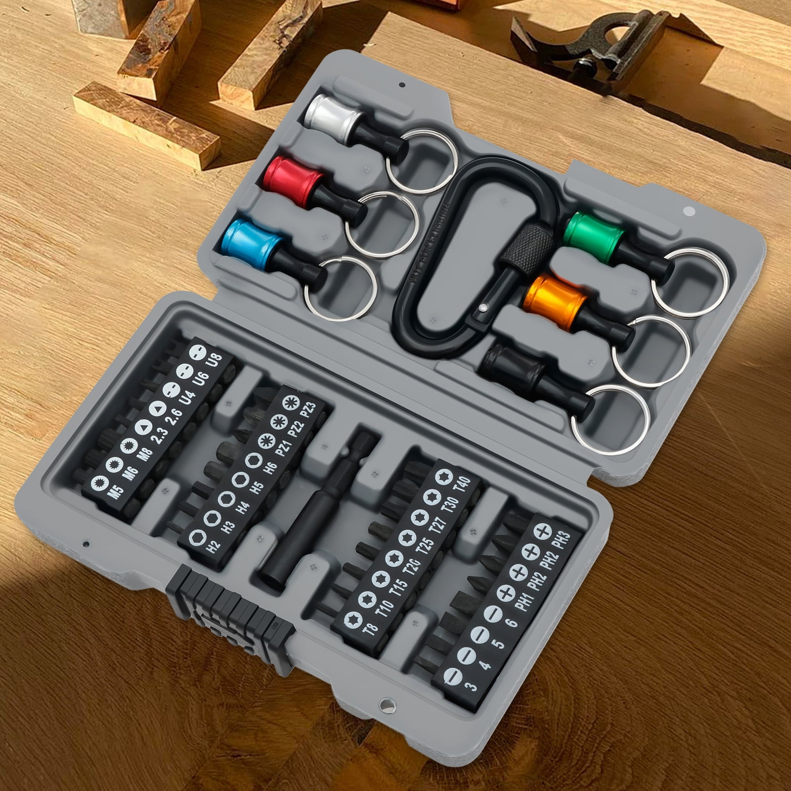 Ikoopy 40Pcs Multi Screw Driver Bit Set with Bit Holder Keychain ...