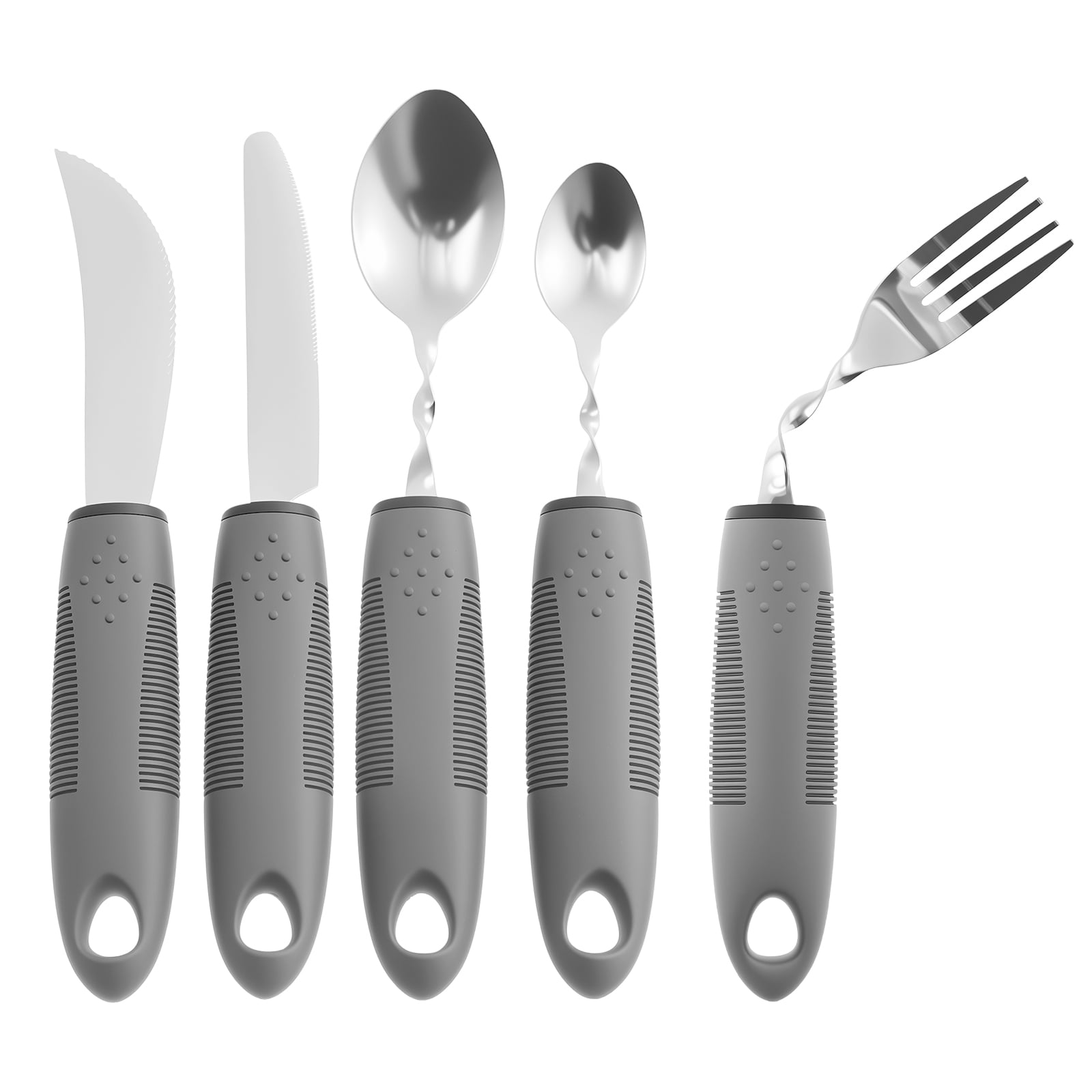 Ikoopy 5Pcs Adaptive Utensil Set Stainless Steel Adaptive Cutlery Set ...