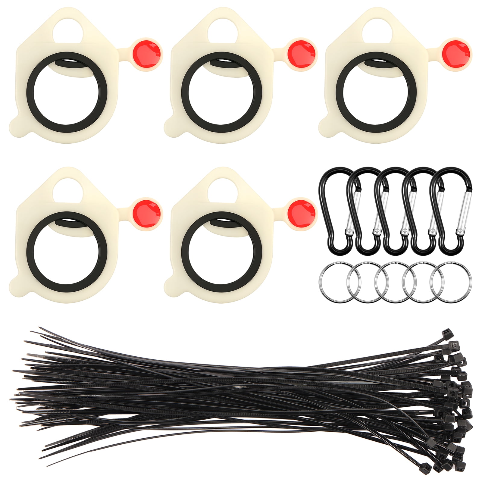 Ikoopy 5Pcs Zip Tie Organizer with 50 Zip Ties Plastic Cable Tie Holder ...