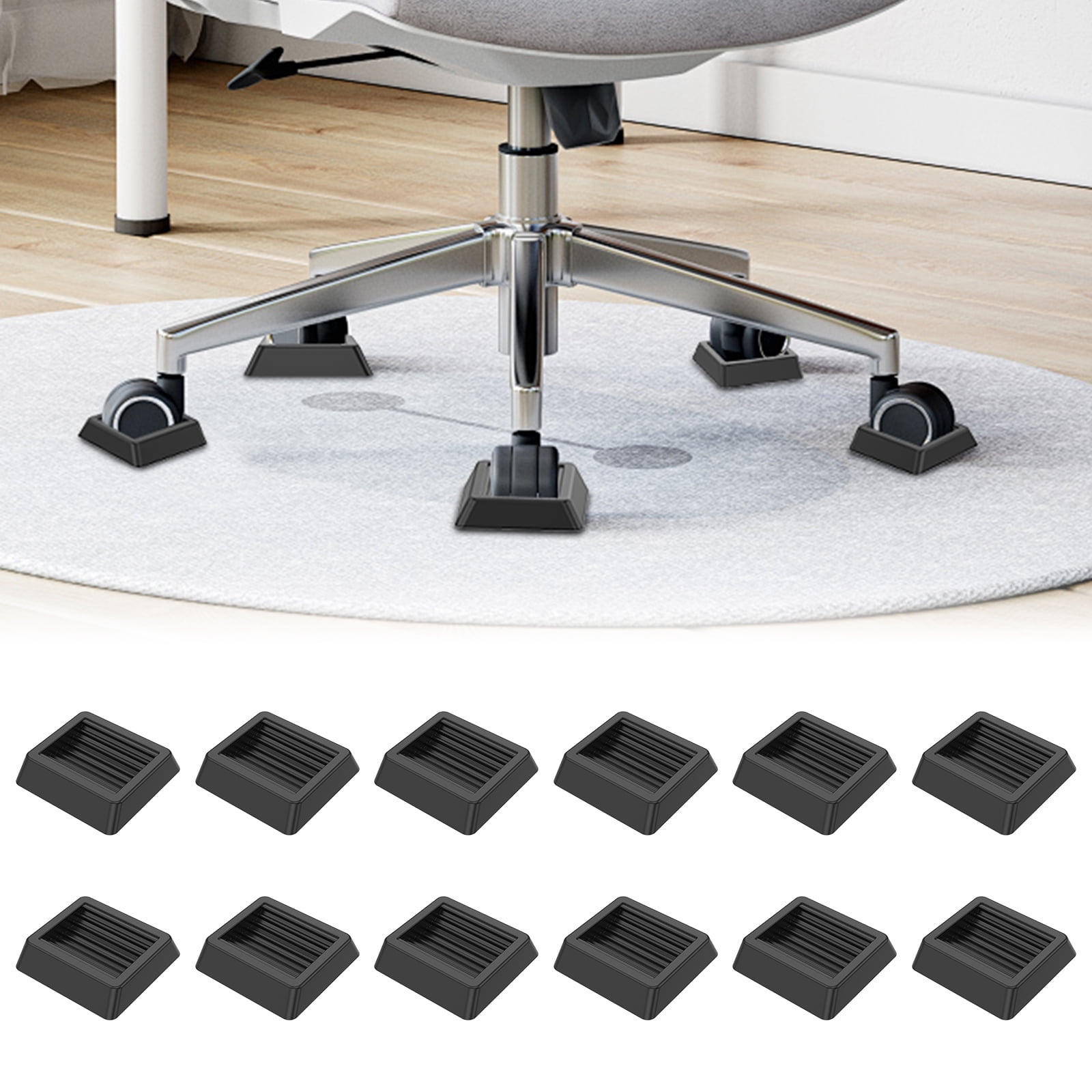 Ikoopy 6/12Pcs Non Slip Furniture Pad Wheel Stopper for Office Chair ...