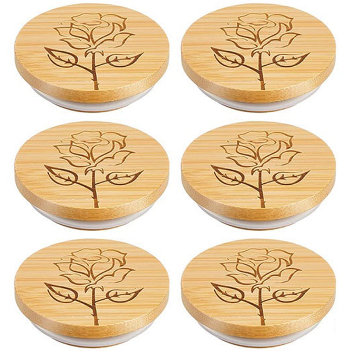 Ikoopy 6 Pack Oui Yogurt Jar Lids with Silicone Sealing Rings Rose ...