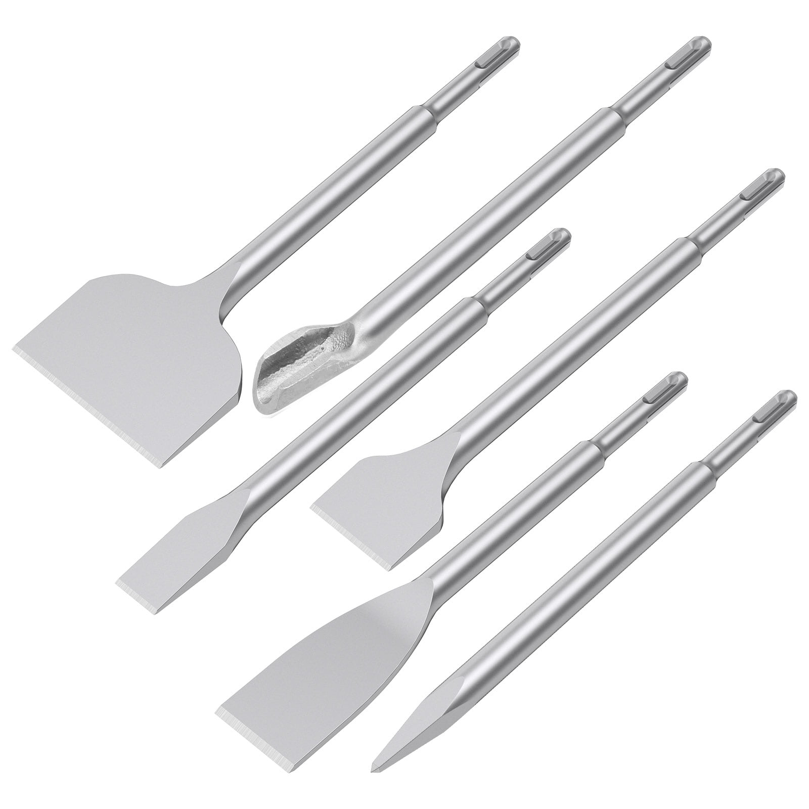 Ikoopy 6 Pcs Efficient Chisel Set Carbon Steel Hammer Drill Chisel Set ...