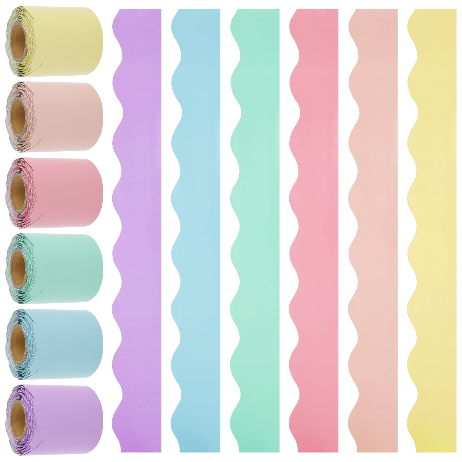 Ikoopy 6 Rolls Bulletin Board Borders 196.8 Ft Scalloped Bulletin ...