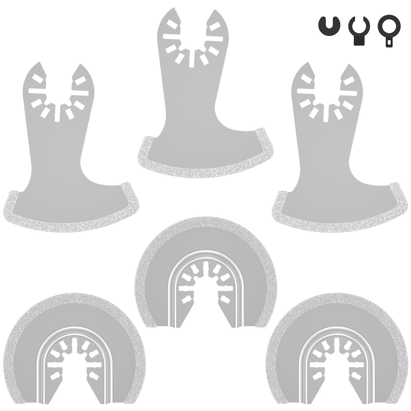 Ikoopy 6Pcs Diamond Oscillating Tool Blade Set Multifunctional Diamond ...