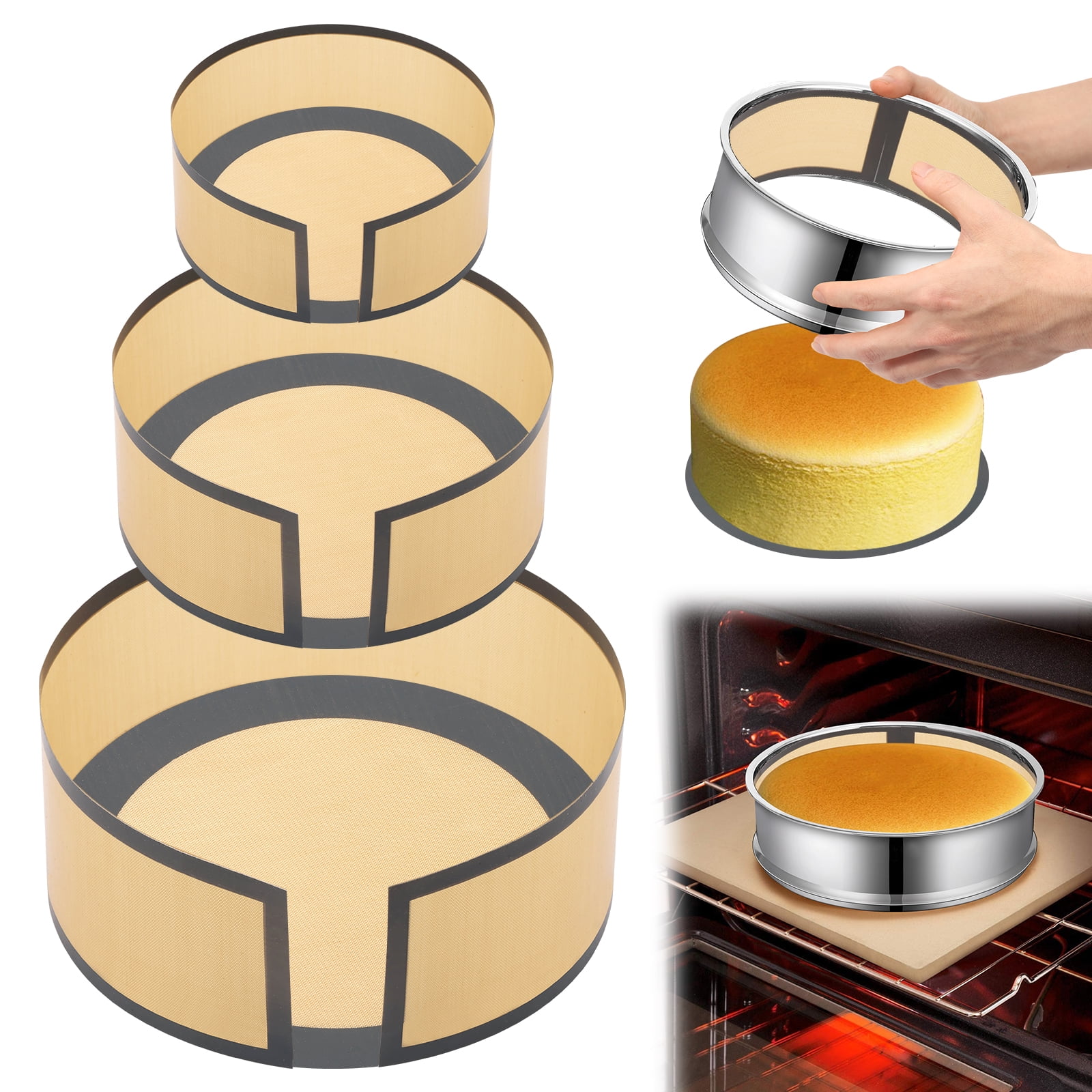 Ikoopy 6Pcs Silicone Baking Mat for 4, 7, 9 Inch Springform Pan ...