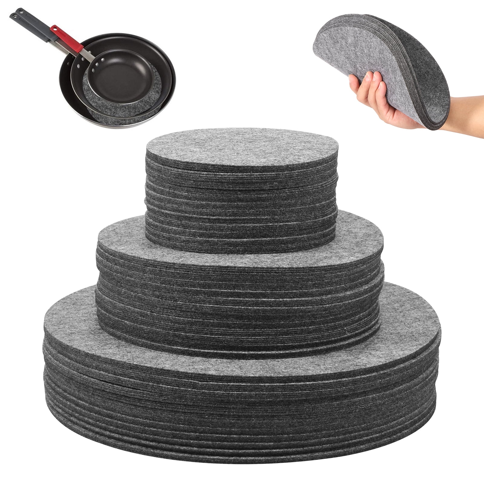 Ikoopy 84/144 Pcs Plate Storage Dividers Cuttable Felt Plate Separators ...