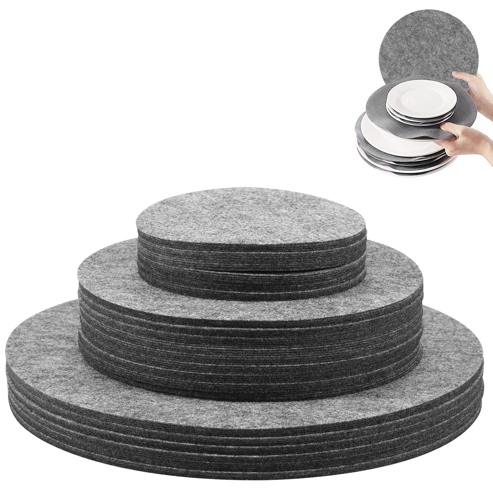 Ikoopy 84/144 Pcs Plate Storage Dividers Cuttable Felt Plate Separators ...