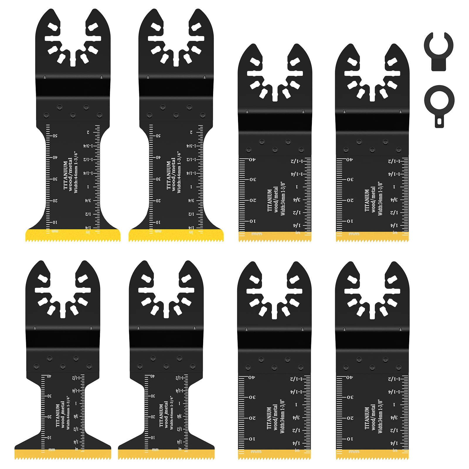Ikoopy 8Pcs Oscillating Saw Blade with Tooth Titanium Coated Multitool ...