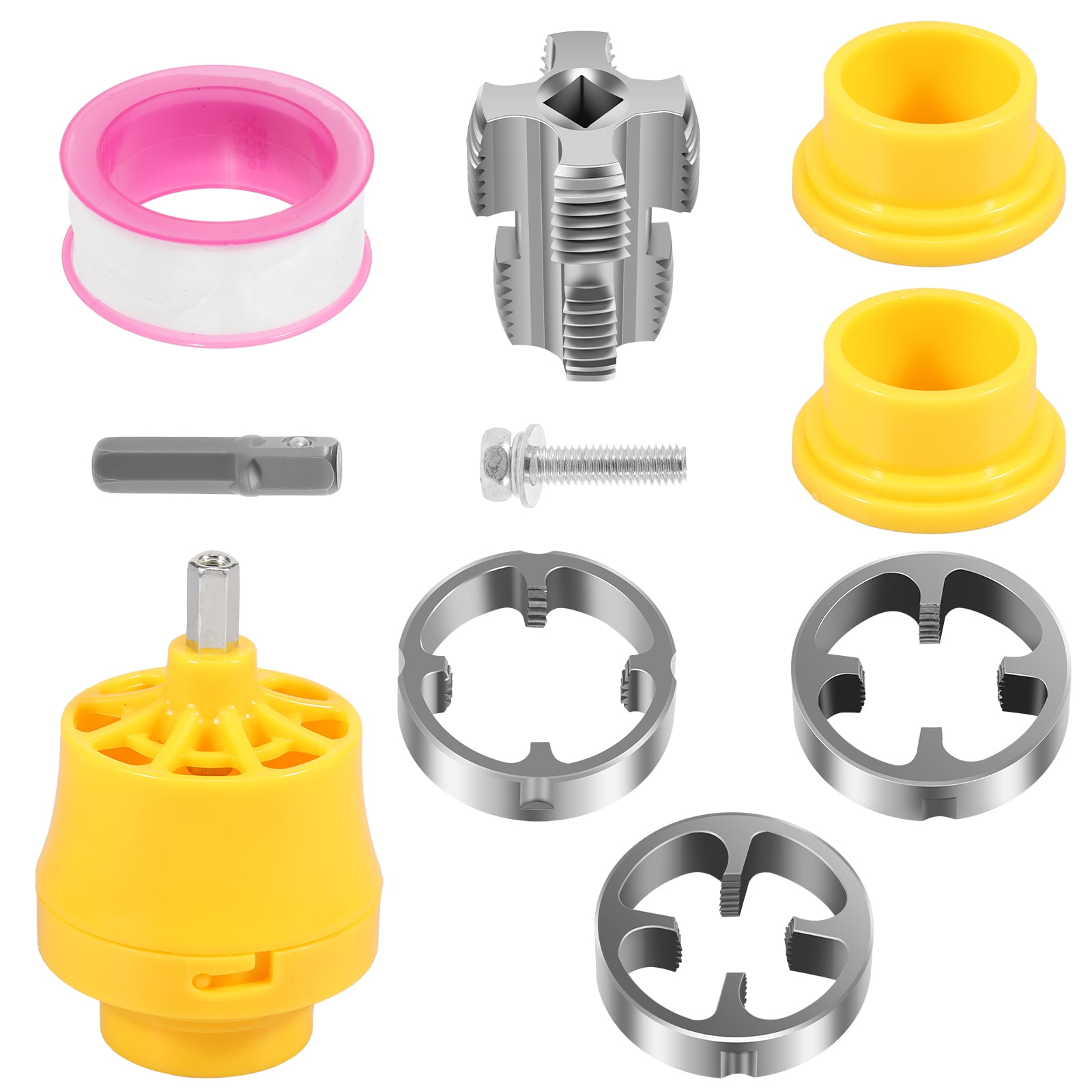 Ikoopy 9Pcs PVC Thread Maker Tool Sturdy Electric Drill PVC Pipe ...