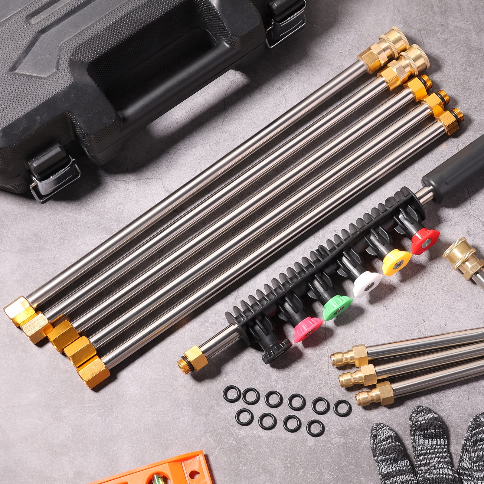 Ikoopy 9Pcs Pressure Washer Extension Wand Metal High Pressure Washer ...