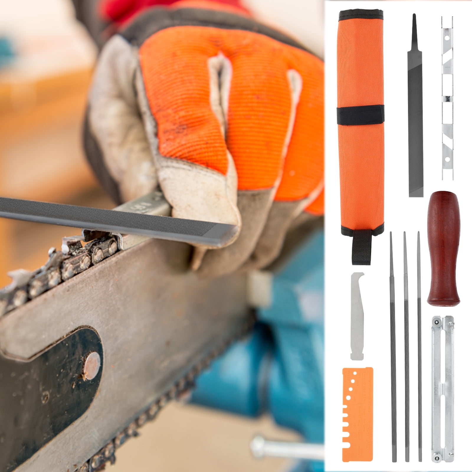 Ikoopy 9pcs Steel Chainsaw Sharpening Kit Sturdy Easy to Use Chainsaw ...