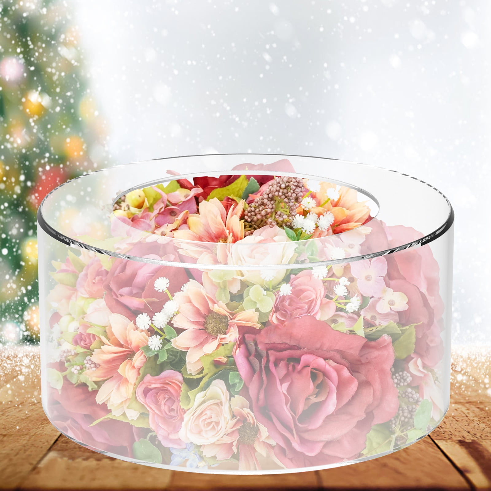 Ikoopy Acrylic Fillable Cake Stand Clear Cake Riser Cylinder Cupcake ...